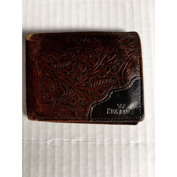 Kimes Ranch | Bags | King Ranch Mens Vintage Embossed Leather Bifold ...
